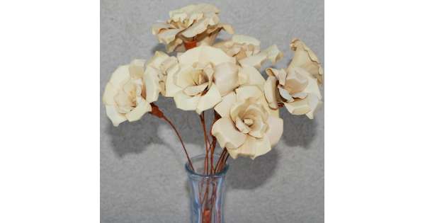 Wood Palm Roses - Wood Flower Bunch