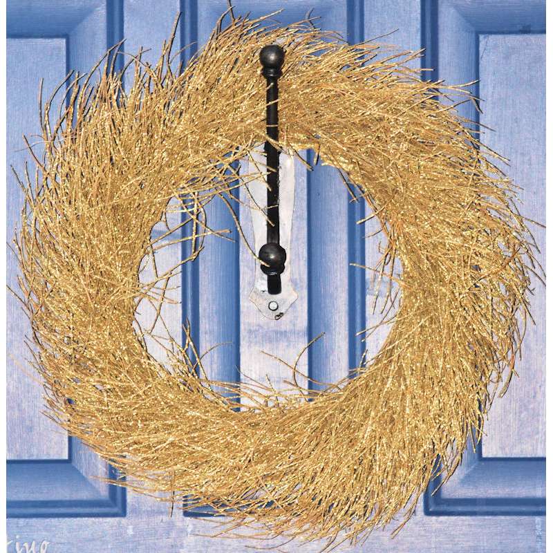 Decorative Gold Twig Wreath - Dried Holiday Wreath